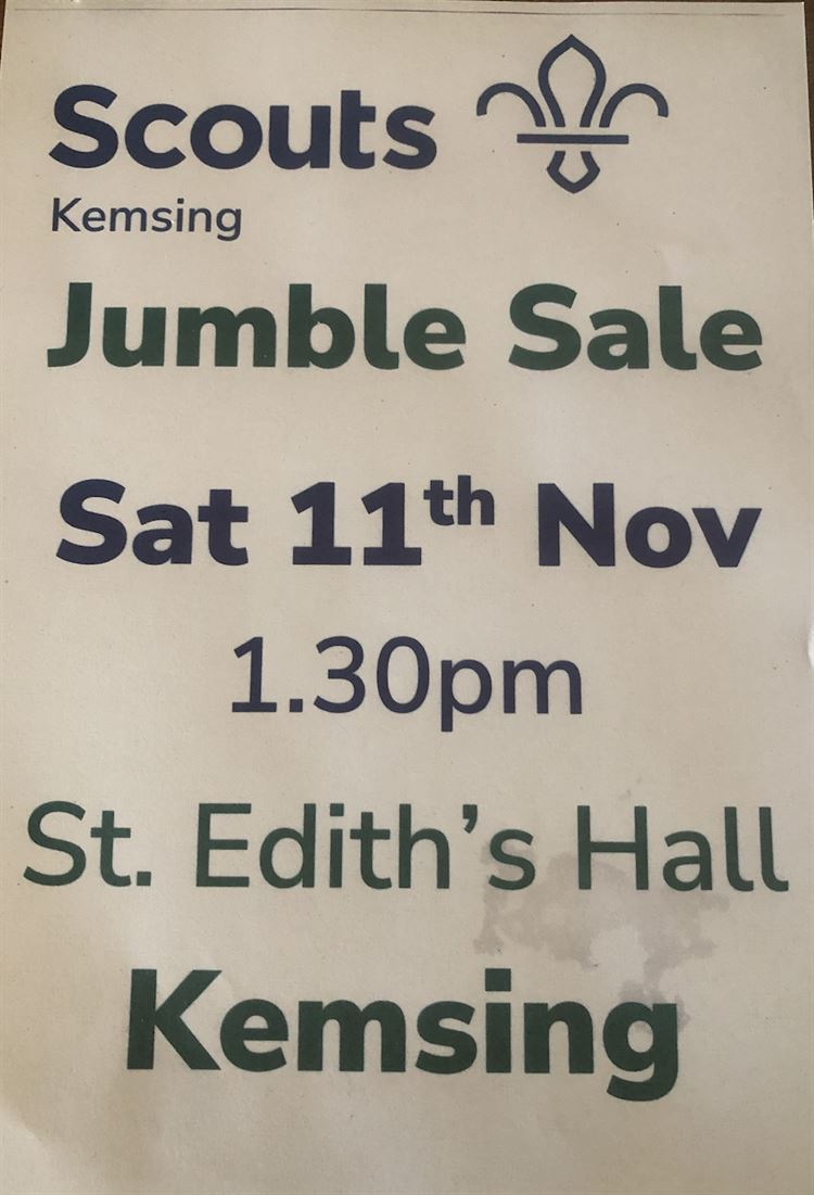 Kemsing Scouts Jumble Sale 11th March 2023